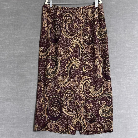 Casual Corner | Skirts | Vtg Casual Corner Skirt 4w Burgundy Gold ...